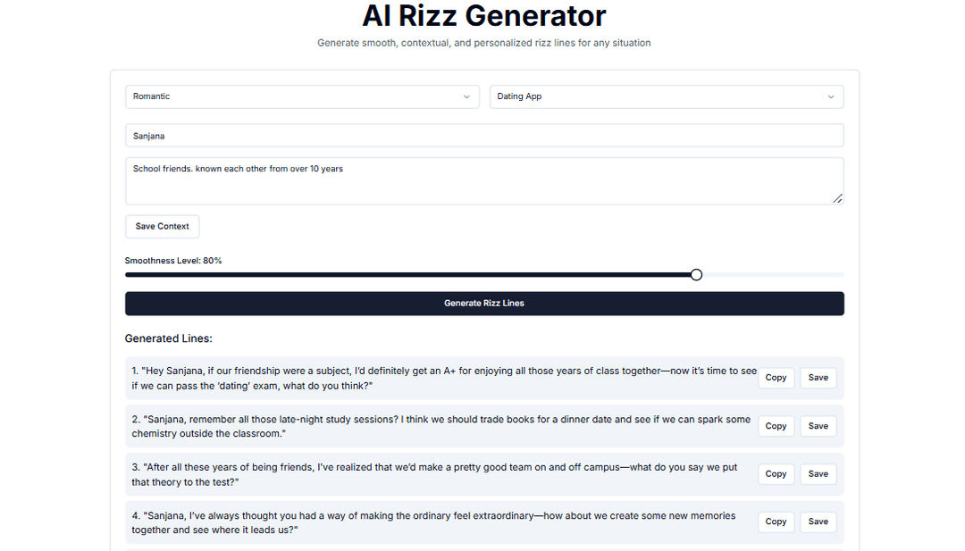 AI Rizz Generator | Ultimate Pickup Line & Flirting Assistant