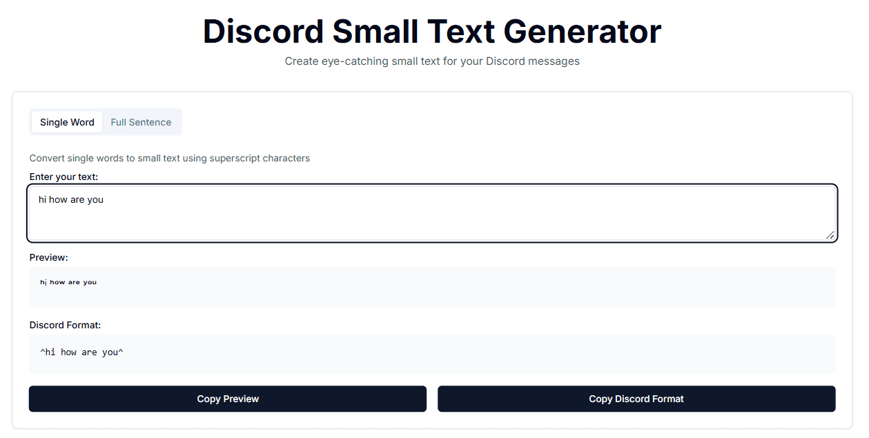 Discord Small Text Generator | Create Tiny Text for Discord