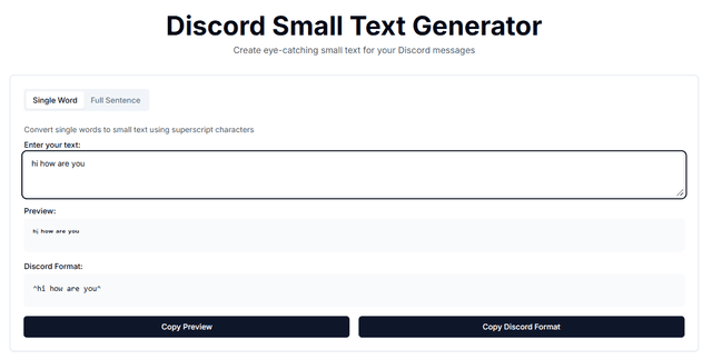Discord Small Text Generator | Create Tiny Text for Discord