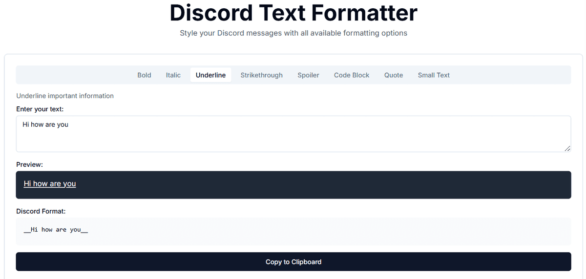 Discord Text Formatter | Style Your Messages with Bold, Italic, Small ...