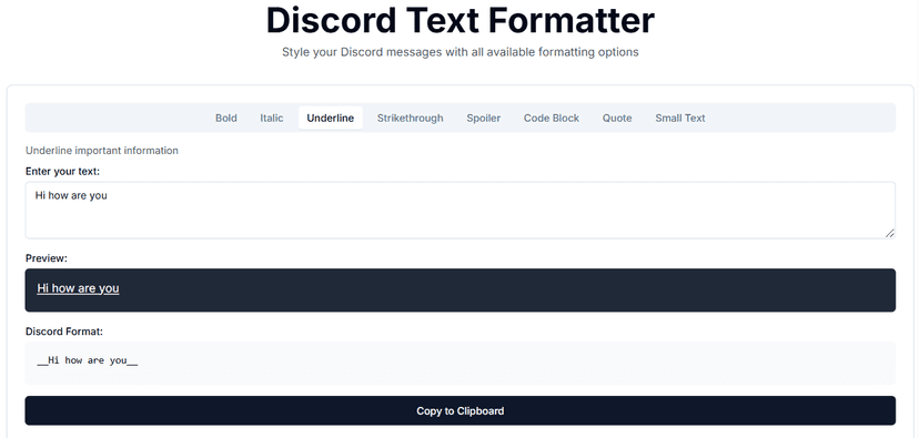 Discord Text Formatter | Style Your Messages with Bold, Italic, Small ...