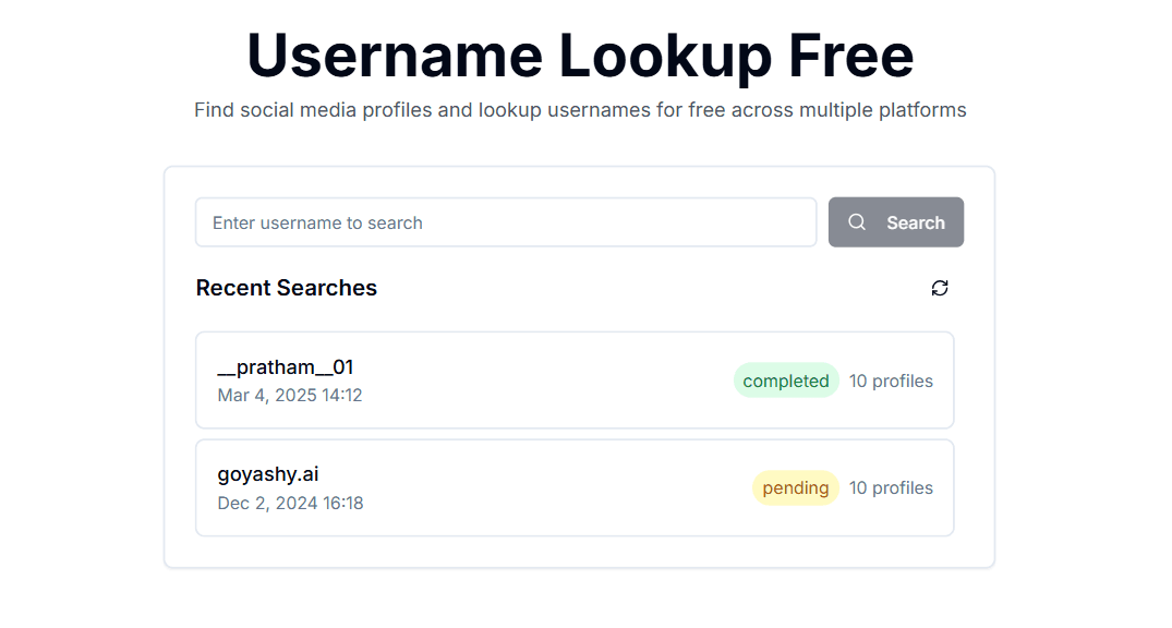 Username Lookup Tool | Find Social Media Profiles